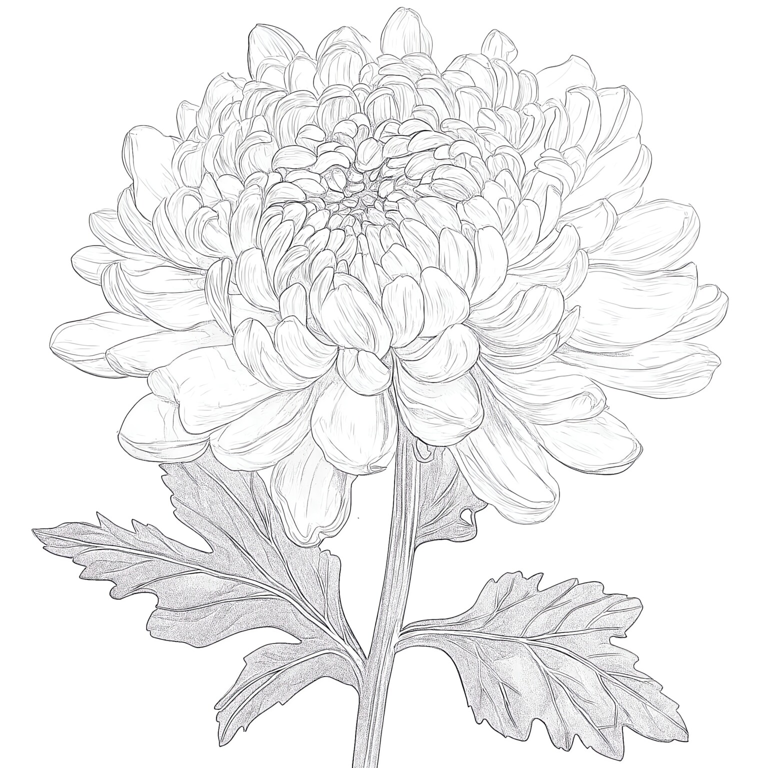 Chrysanthemum Coloring Page | Coloring Pages Mimi Panda