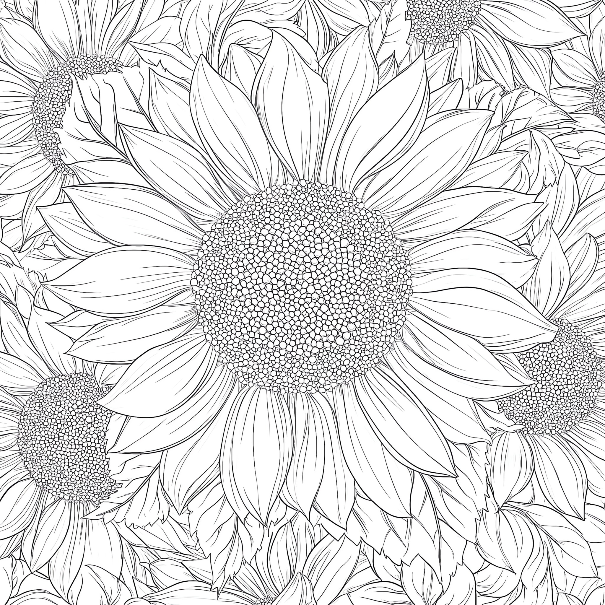 Color Book Pages Flowers | Coloring Pages Mimi Panda
