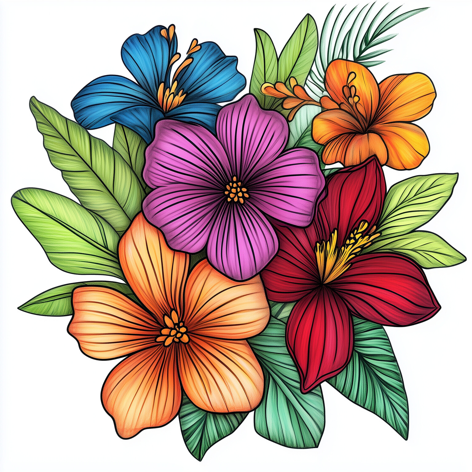 Color Book Pictures Of Flowers | Coloring Pages Mimi Panda