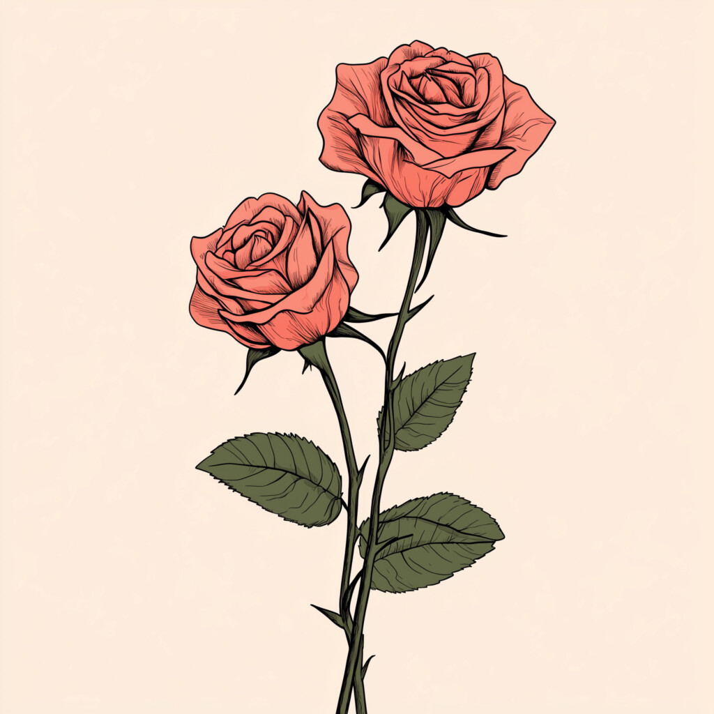 Color Page Of A Rose Coloring Page | Coloring Pages Mimi Panda