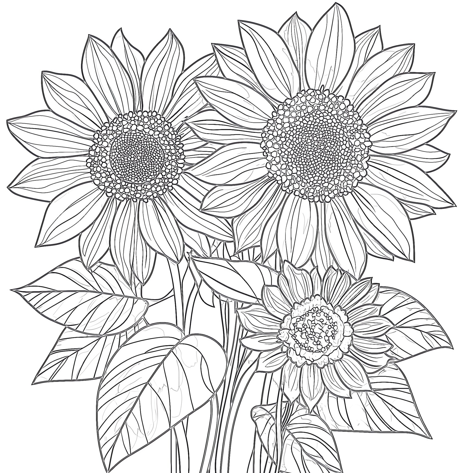 Coloring Picture Of A Sunflower | Coloring Pages Mimi Panda