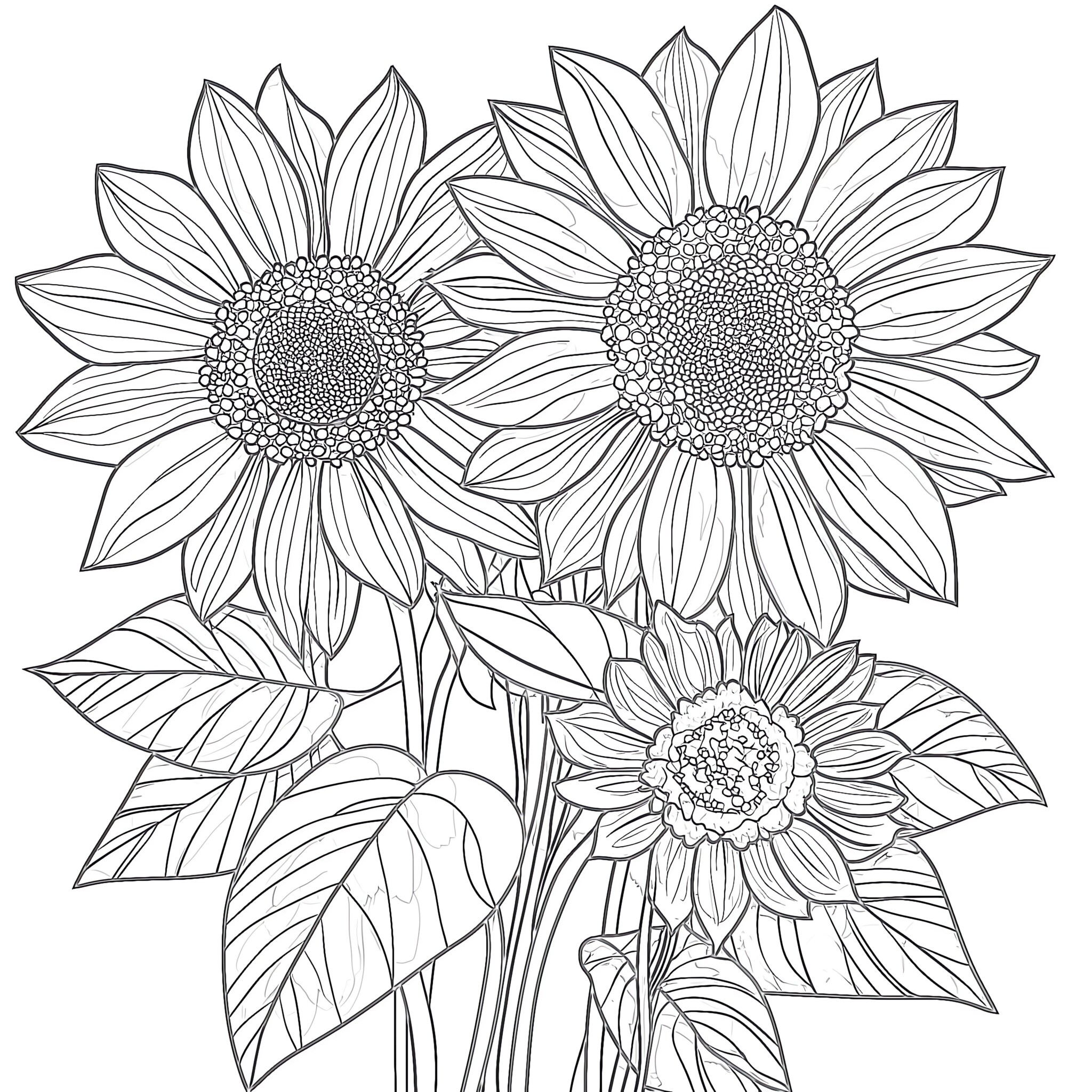 Coloring Picture Of A Sunflower | Coloring Pages Mimi Panda
