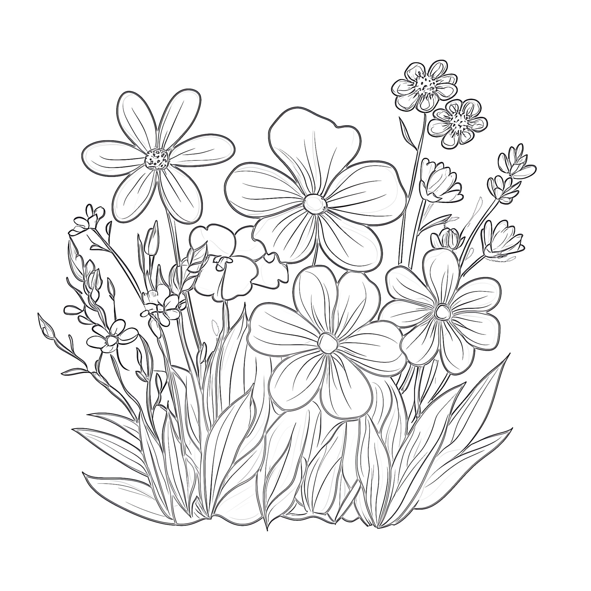 Coloring Pictures Of Spring Flowers | Coloring Pages Mimi Panda