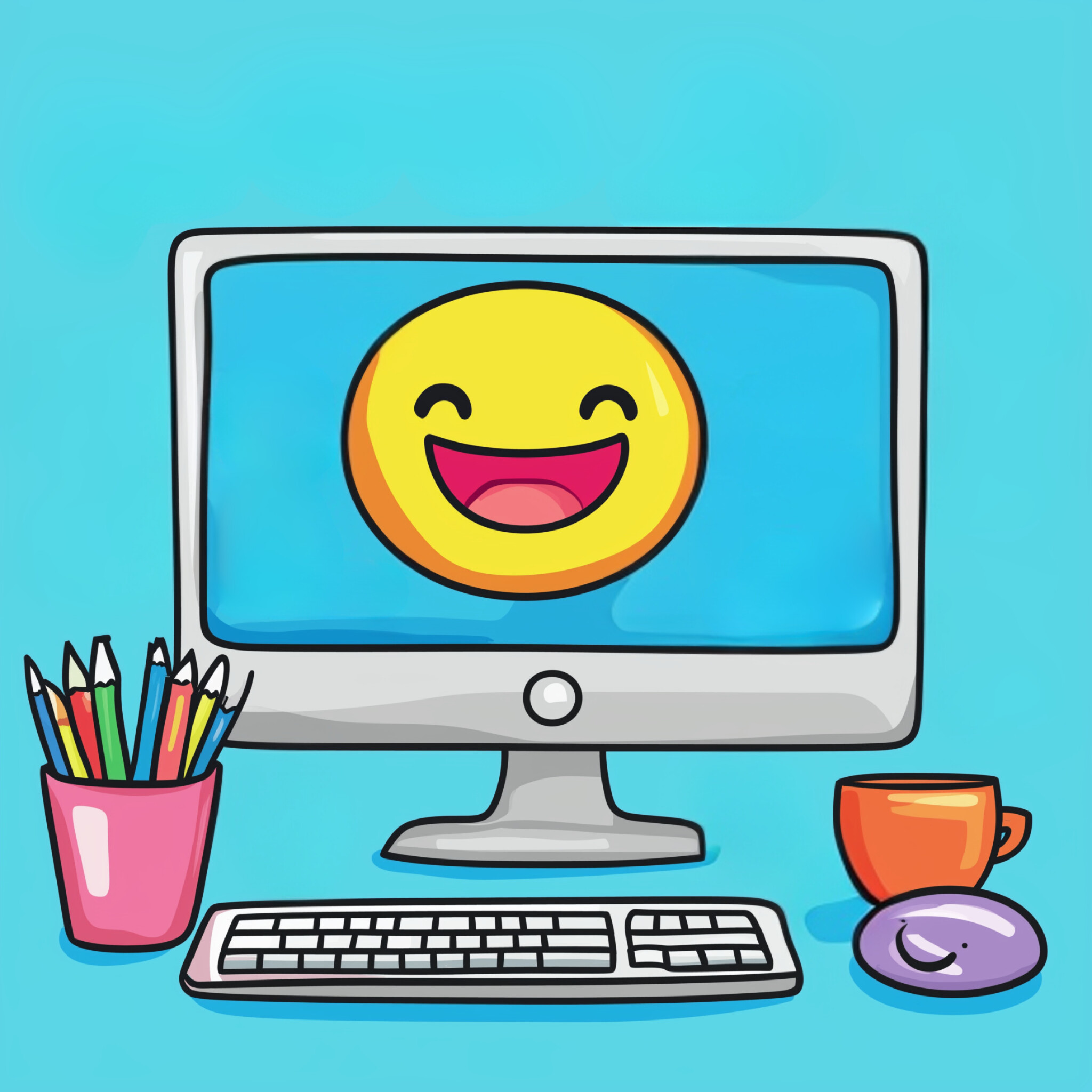 Computer Coloring Page | Coloring Pages Mimi Panda