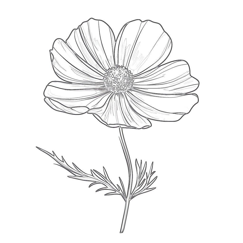 Cosmos Coloring Pages | Coloring Pages Mimi Panda