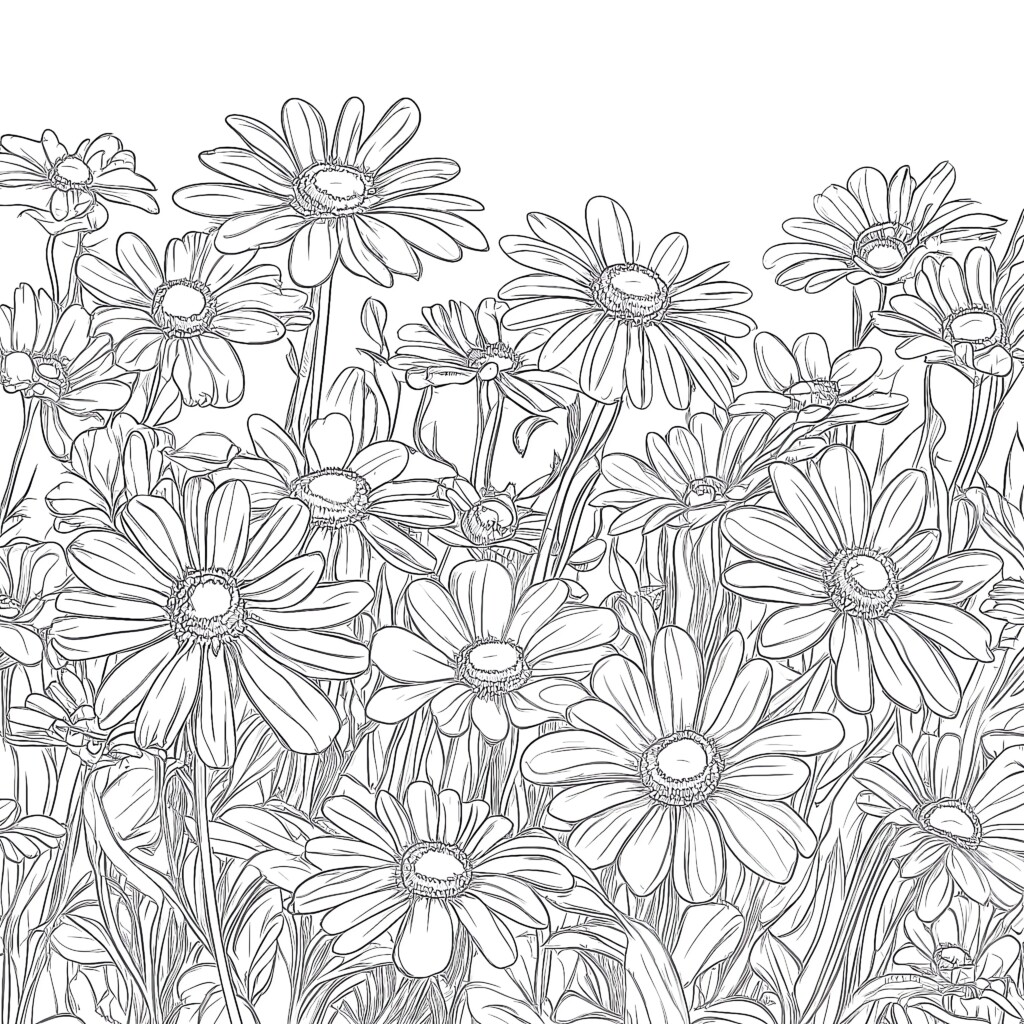 Flower With Petals Coloring Page | Coloring Pages Mimi Panda