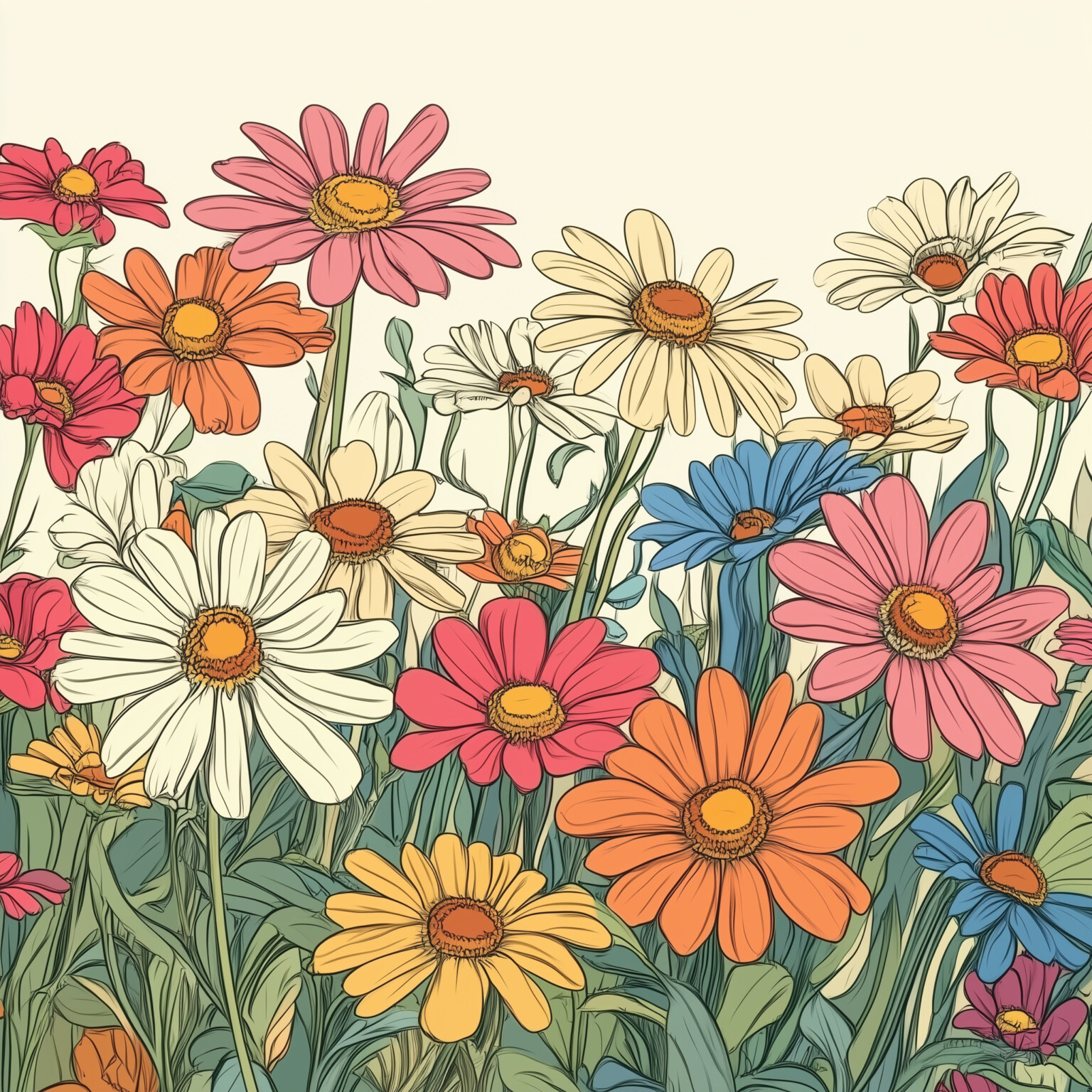 Flower With Petals Coloring Page | Coloring Pages Mimi Panda