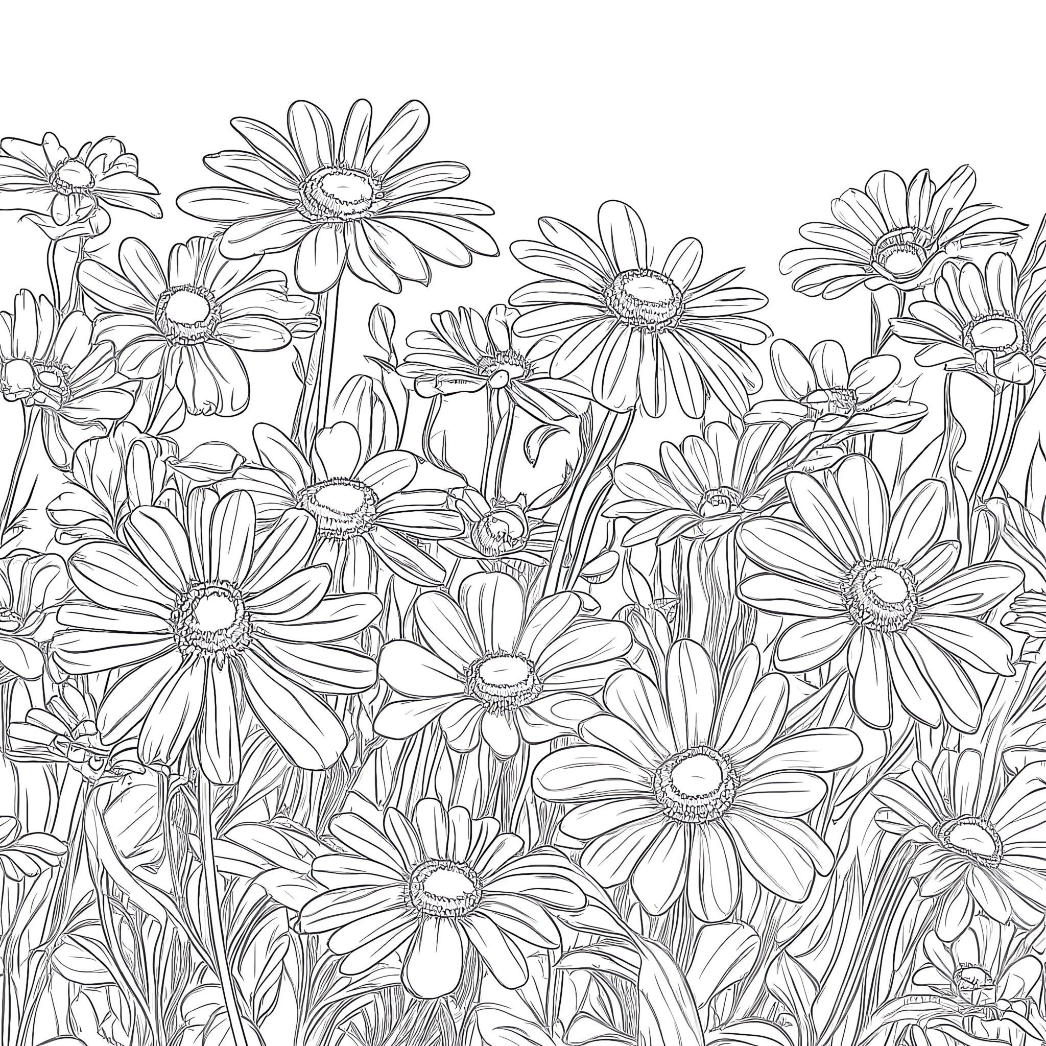 Daisy Flower Colouring Pages | Coloring Pages Mimi Panda