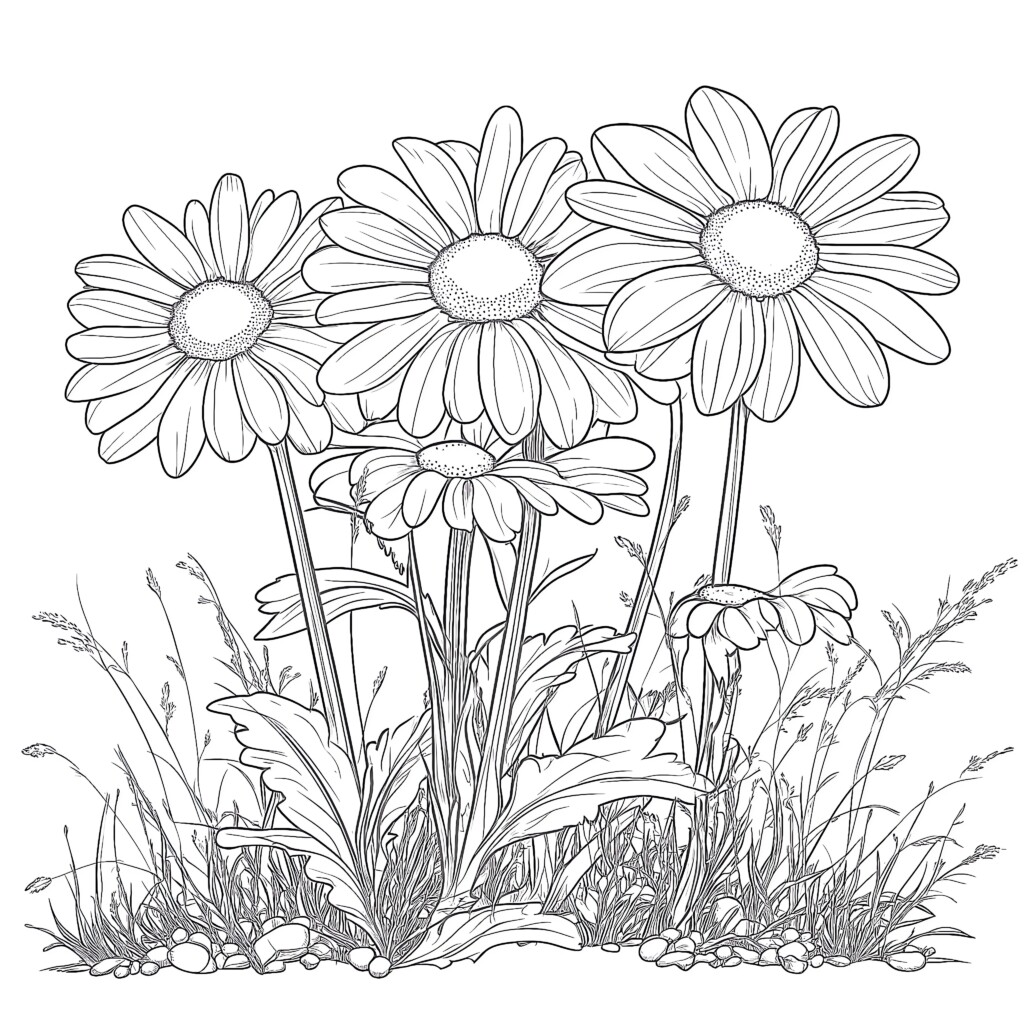 Daisy Picture To Coloring Page | Coloring Pages Mimi Panda