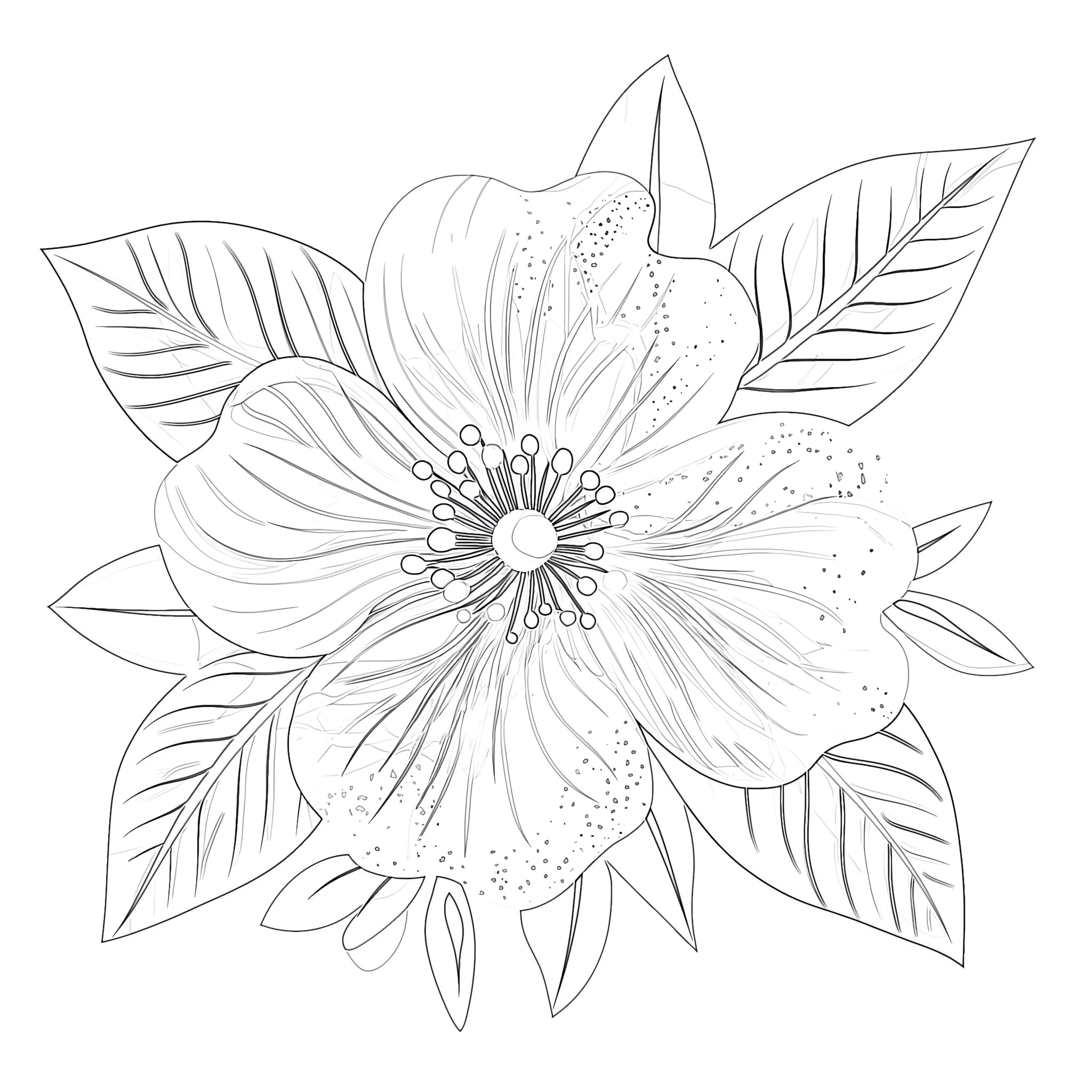Easy Flower Coloring Page | Coloring Pages Mimi Panda