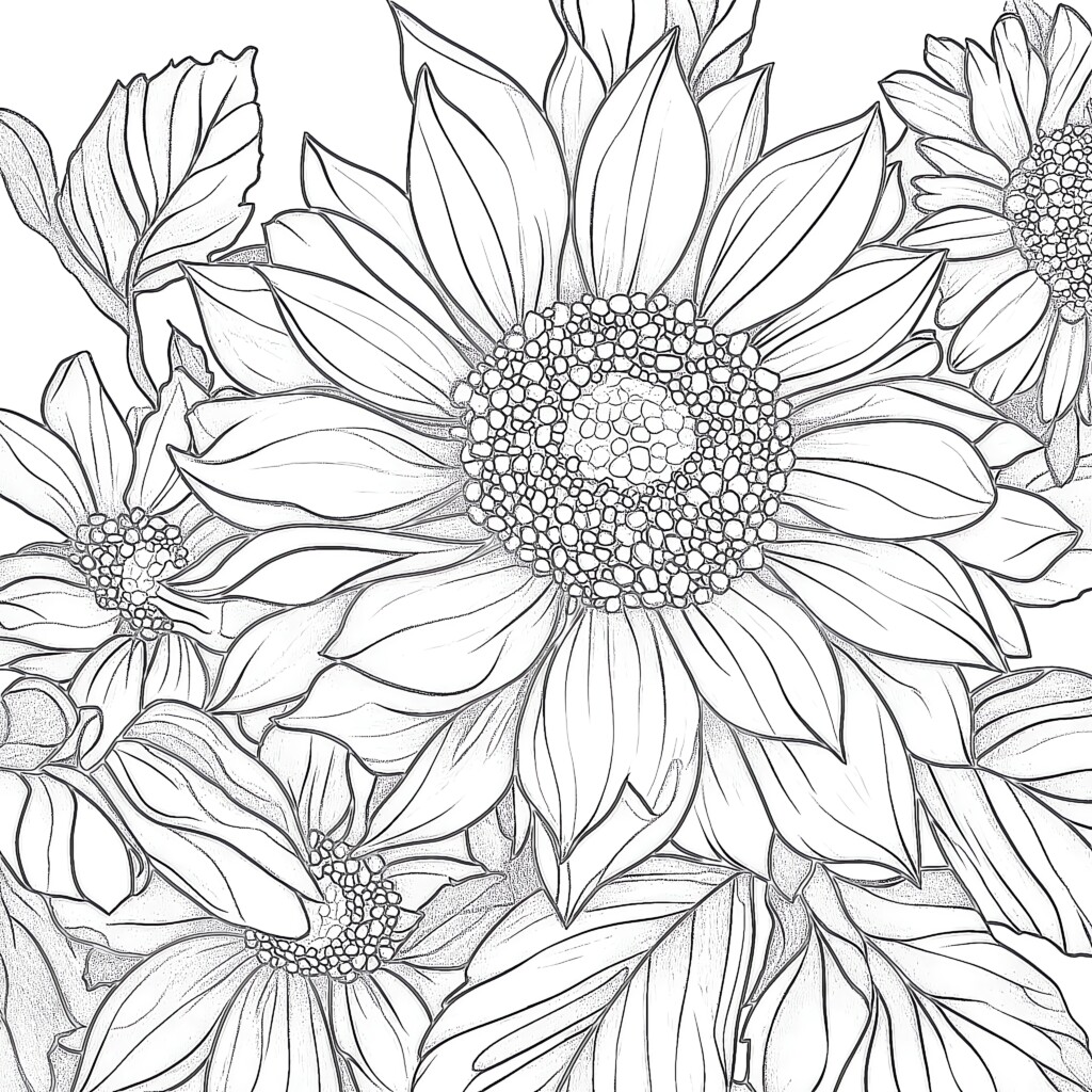 Floral Pictures To Color | Coloring Pages Mimi Panda