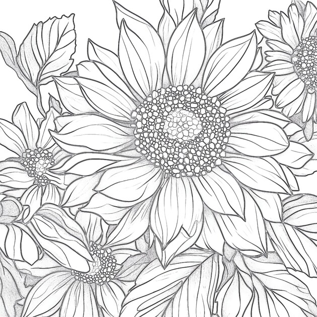 Floral Pictures To Color | Coloring Pages Mimi Panda