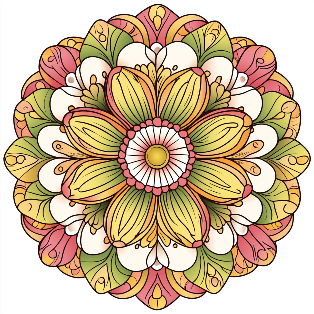 Flower Mandala Coloring Page | Coloring Pages Mimi Panda