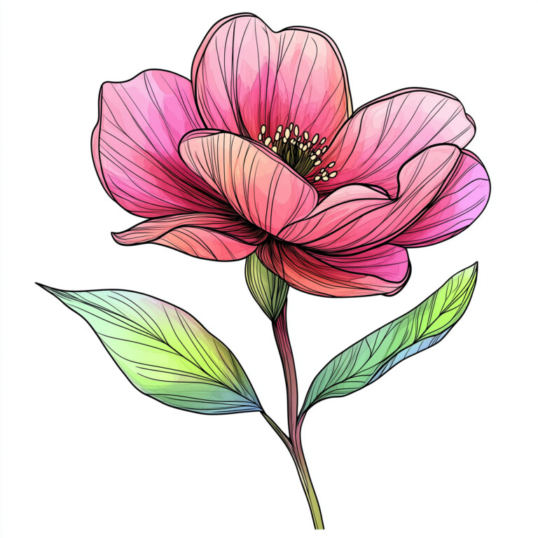 Flower Pic To Coloring Page | Coloring Pages Mimi Panda