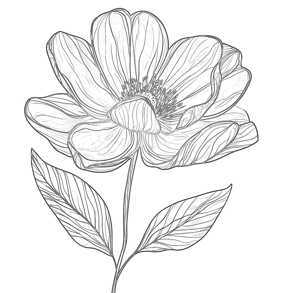 Flower Picture Coloring Page | Coloring Pages Mimi Panda