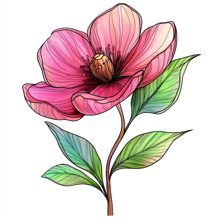 Flower Pictures Colouring | Coloring Pages Mimi Panda