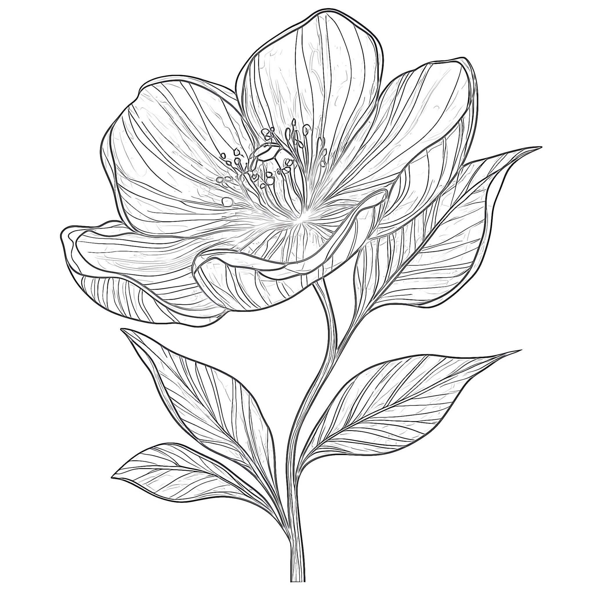 Flower Pictures Colouring | Coloring Pages Mimi Panda