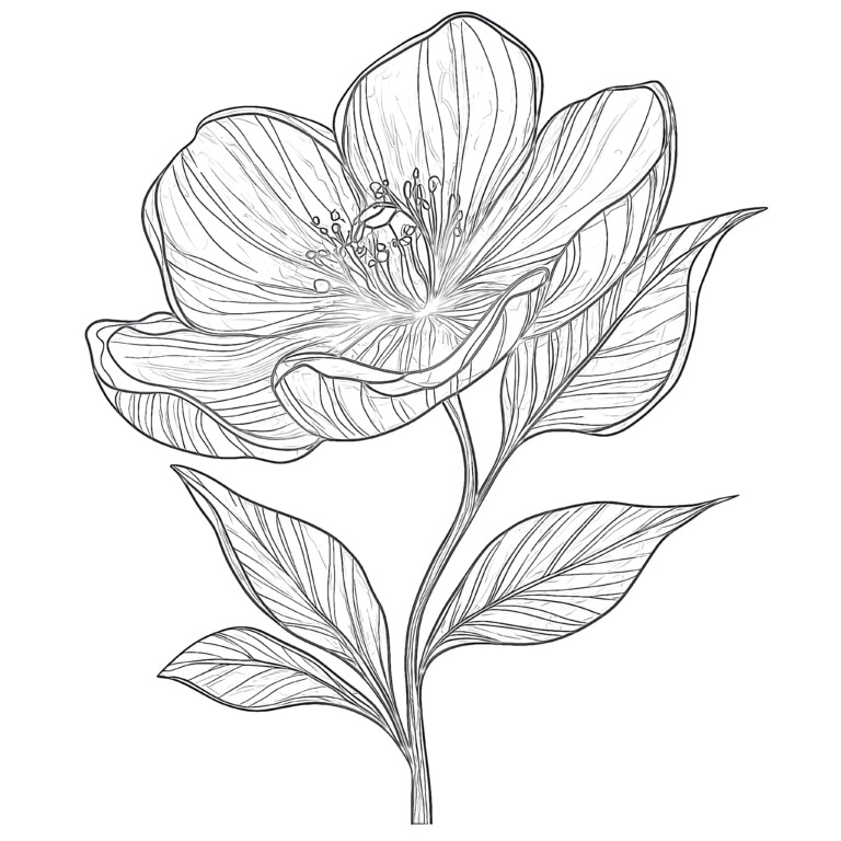 Flower Pictures Colouring | Coloring Pages Mimi Panda