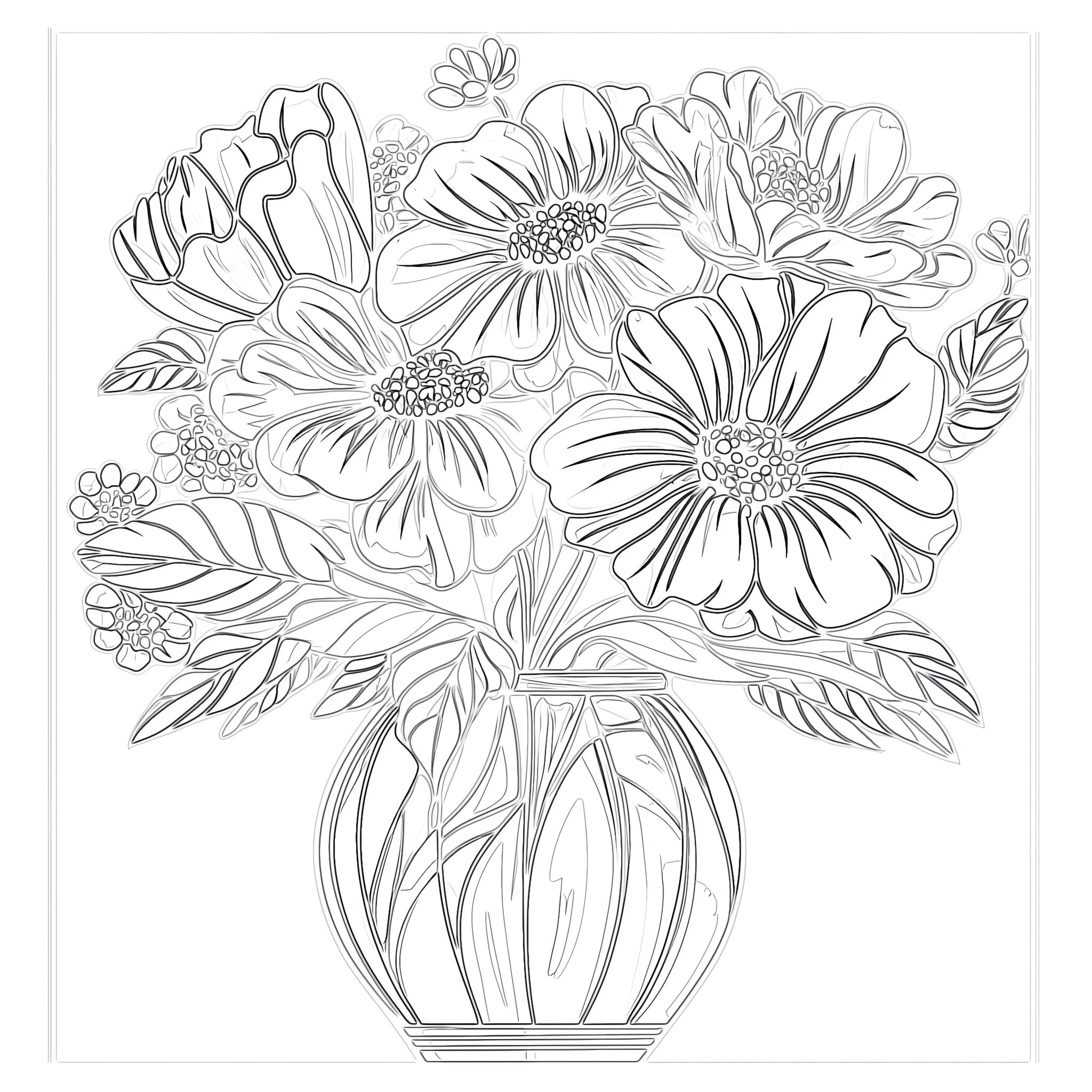 Flower Vase Coloring Page | Coloring Pages Mimi Panda