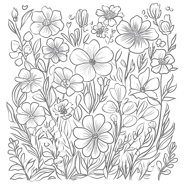 Free Coloring Book Flowers | Coloring Pages Mimi Panda Free Coloring Book Flowers | Coloring Pages Mimi Panda