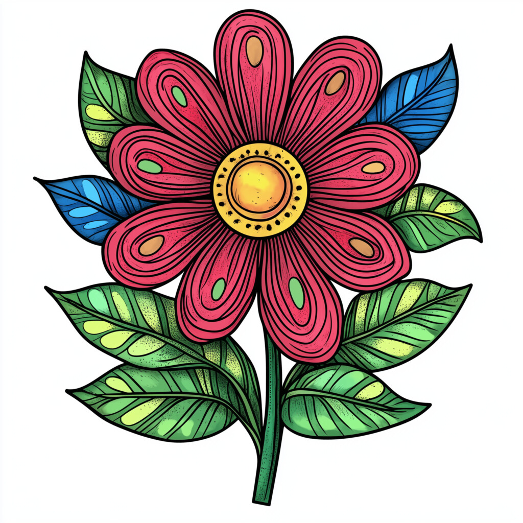 Free Flower Pictures To Coloring Page | Coloring Pages Mimi Panda