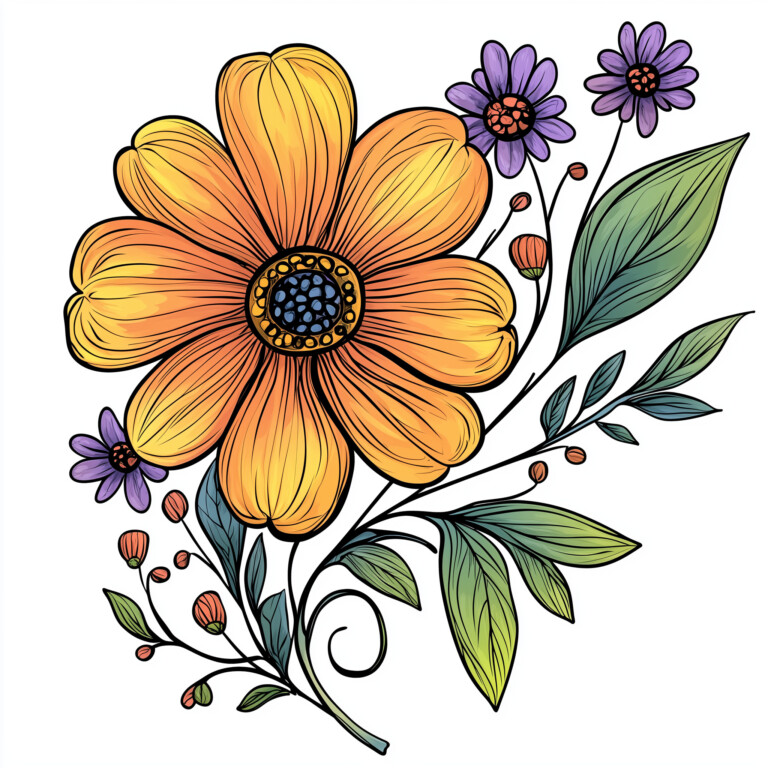 Flowers Coloring Pages | Coloring Pages Mimi Panda