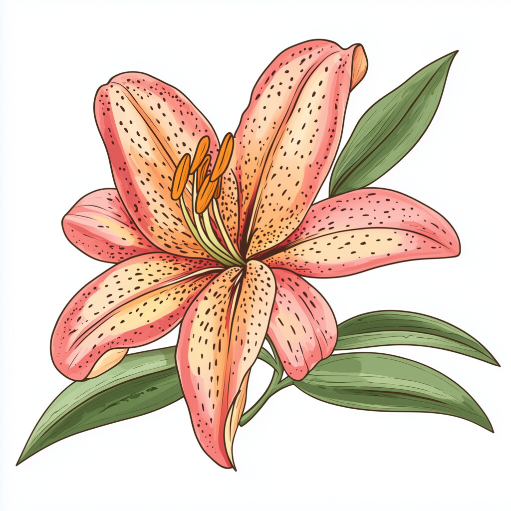 Lily Flower Coloring Page | Coloring Pages Mimi Panda