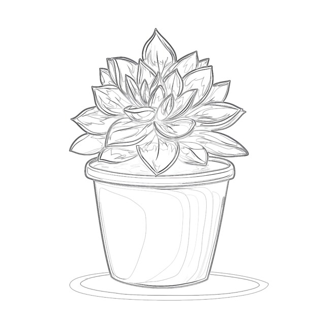 Plant Pot Coloring Page | Coloring Pages Mimi Panda