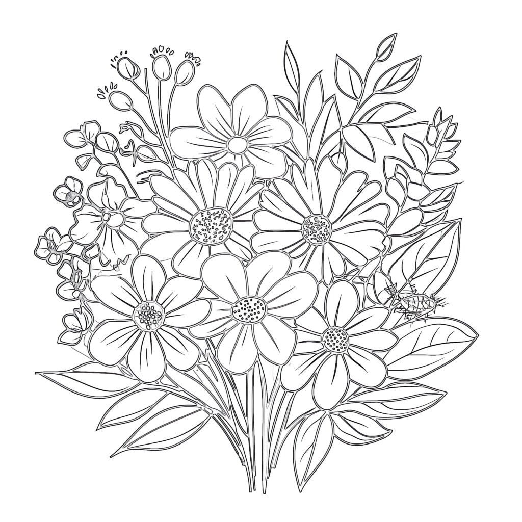 Printable Flower Coloring Pages | Coloring Pages Mimi Panda