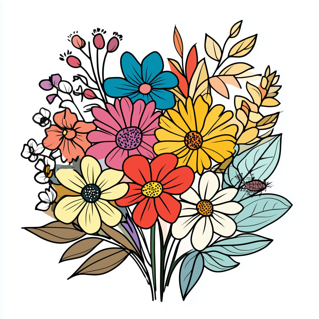 Printable Flower Coloring Pages | Coloring Pages Mimi Panda