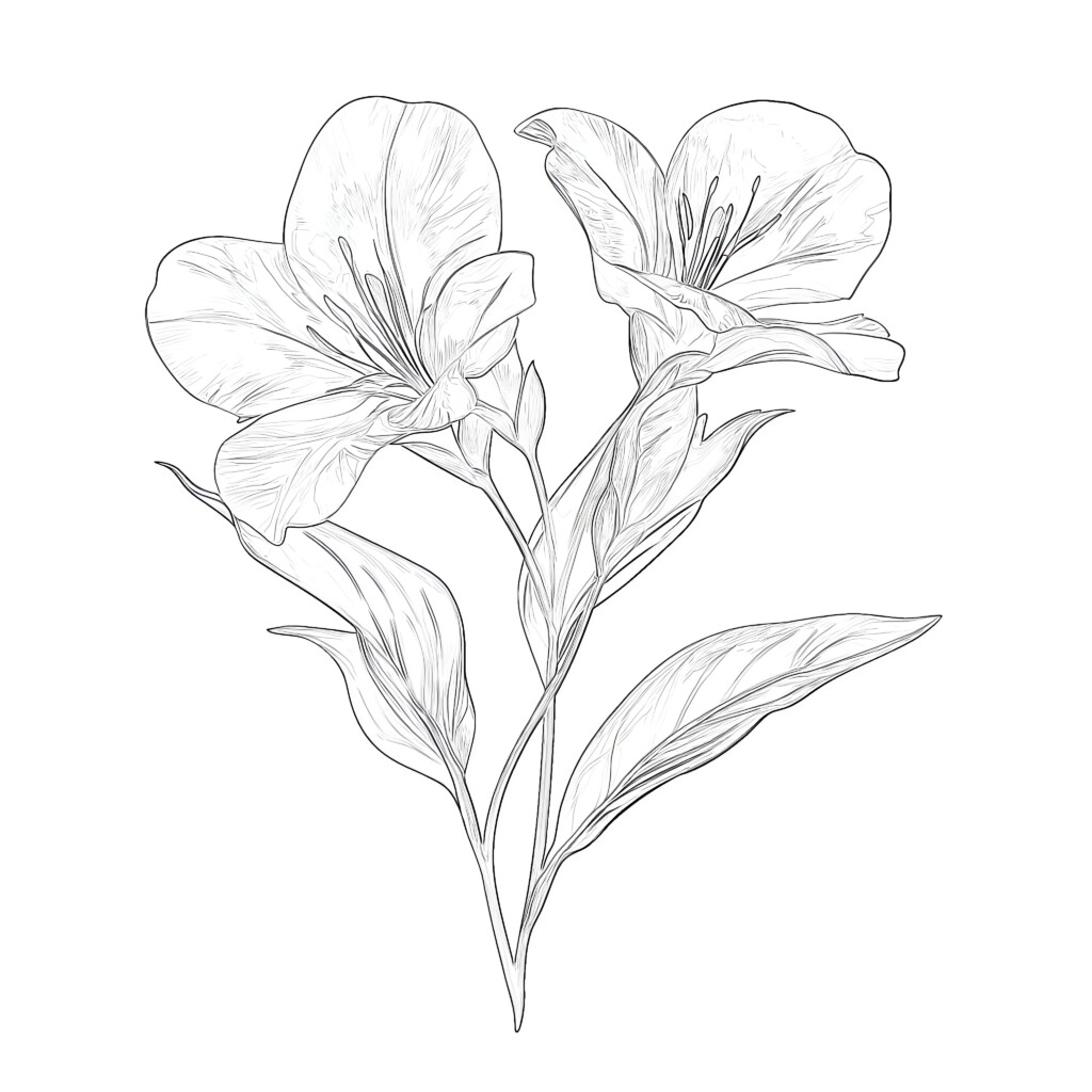 Realistic Flower Coloring Pages | Coloring Pages Mimi Panda