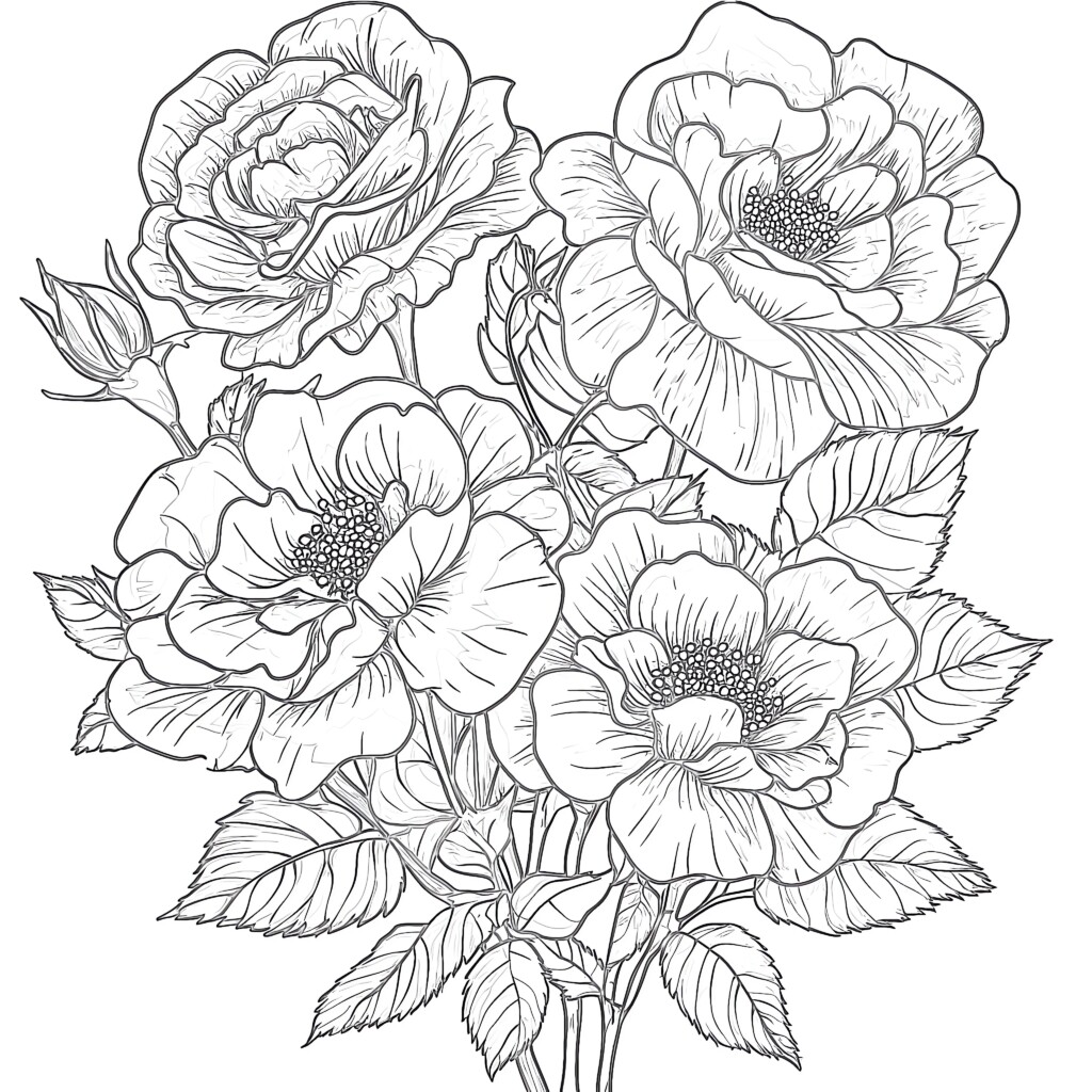 Flower Garden Colouring Page | Coloring Pages Mimi Panda
