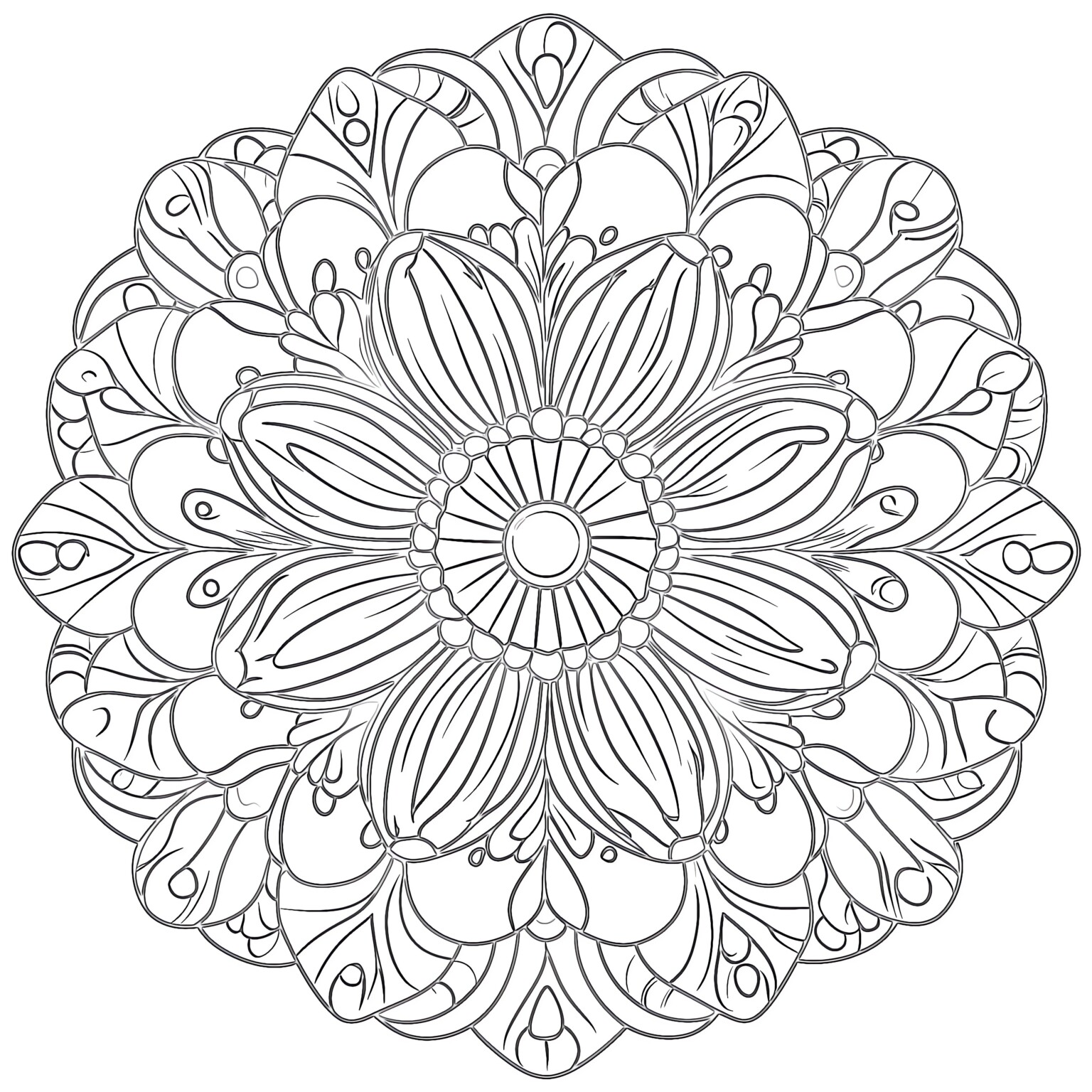 Simple Flower Coloring Sheet | Coloring Pages Mimi Panda
