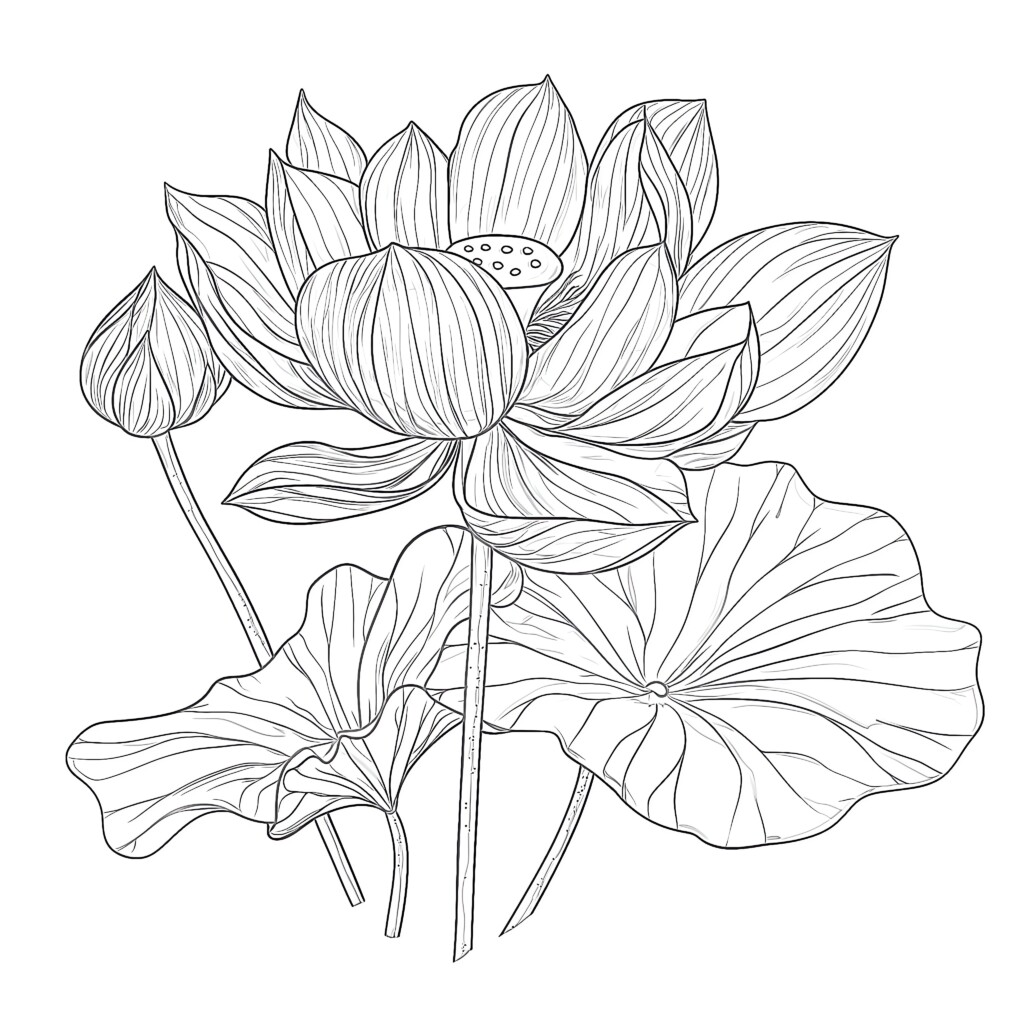 Flower Coloring Sheet Printable | Coloring Pages Mimi Panda