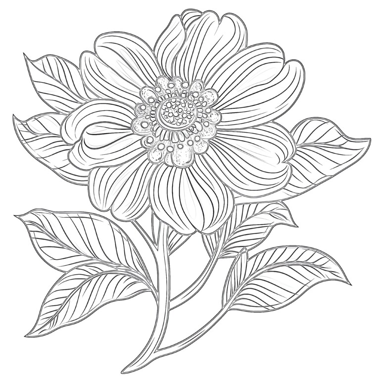 Flower Design Colouring Pages | Coloring Pages Mimi Panda
