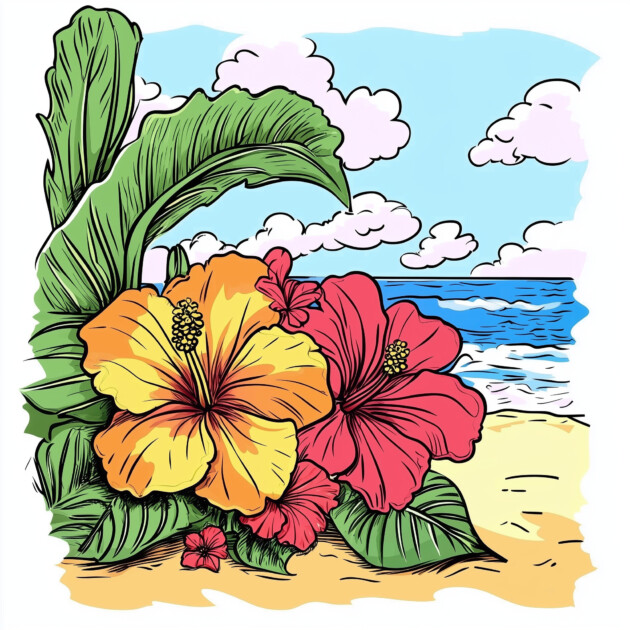 Flower Drawing Printable | Coloring Pages Mimi Panda