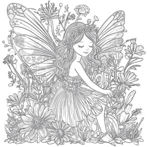 Flower Fairy Colouring Pages | Coloring Pages Mimi Panda