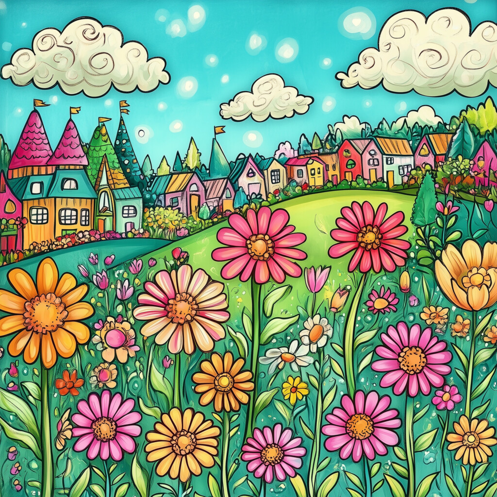 Flower Garden Pictures To Coloring Page | Coloring Pages Mimi Panda