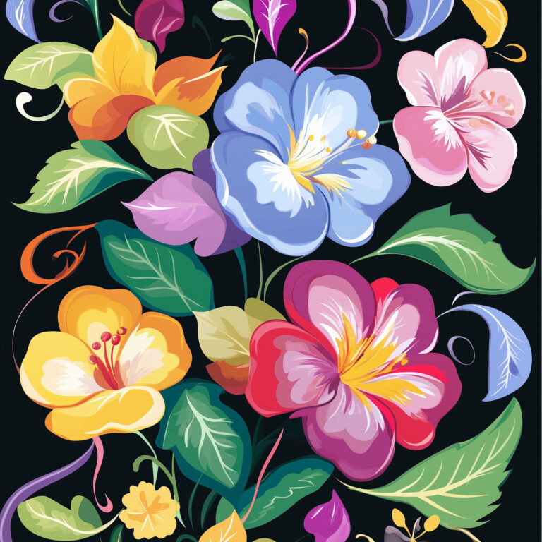 Flower Pattern Coloring Pages | Coloring Pages Mimi Panda