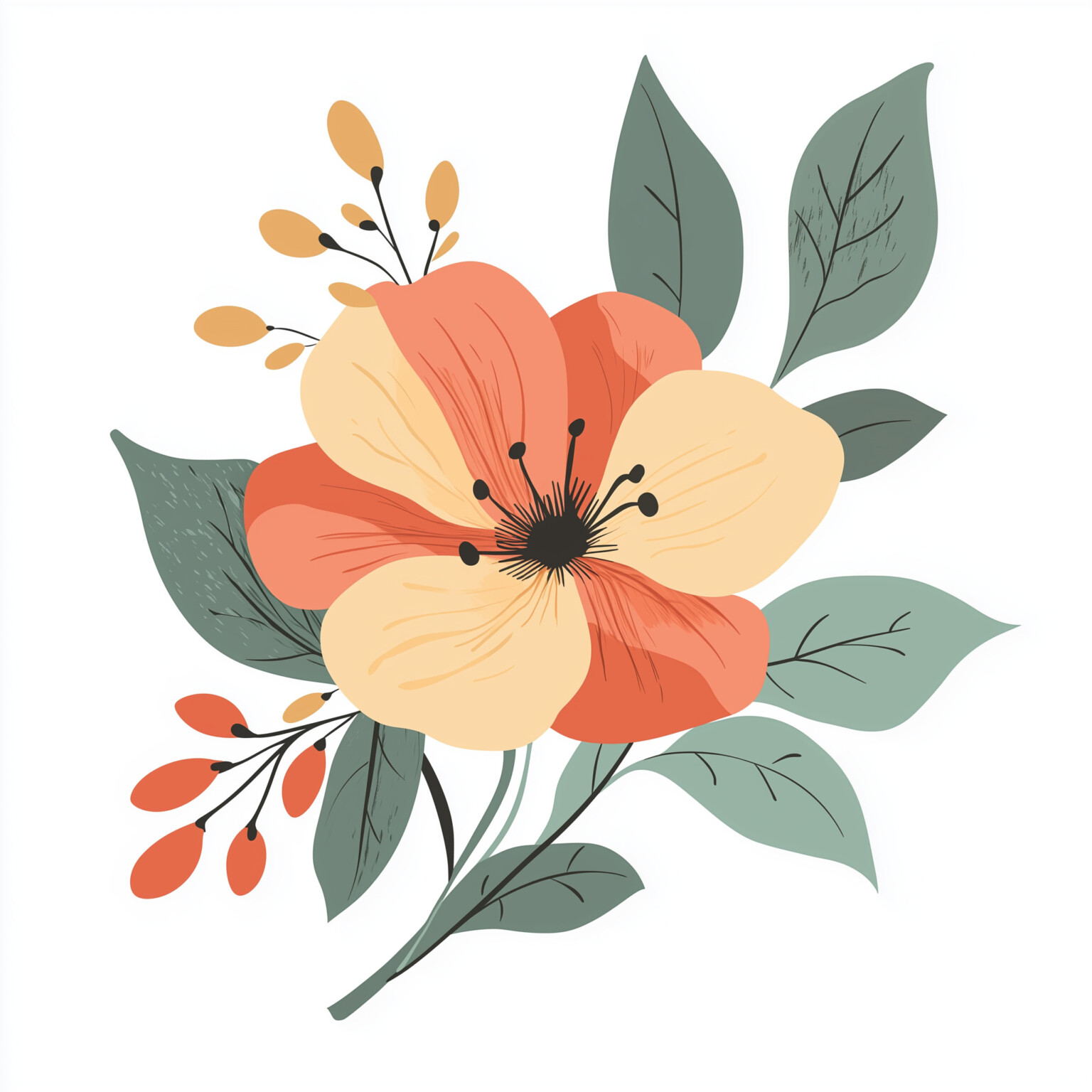 Flower Printing Pages | Coloring Pages Mimi Panda