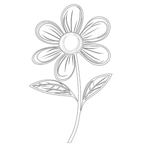 Flower With Petals Coloring Page | Coloring Pages Mimi Panda