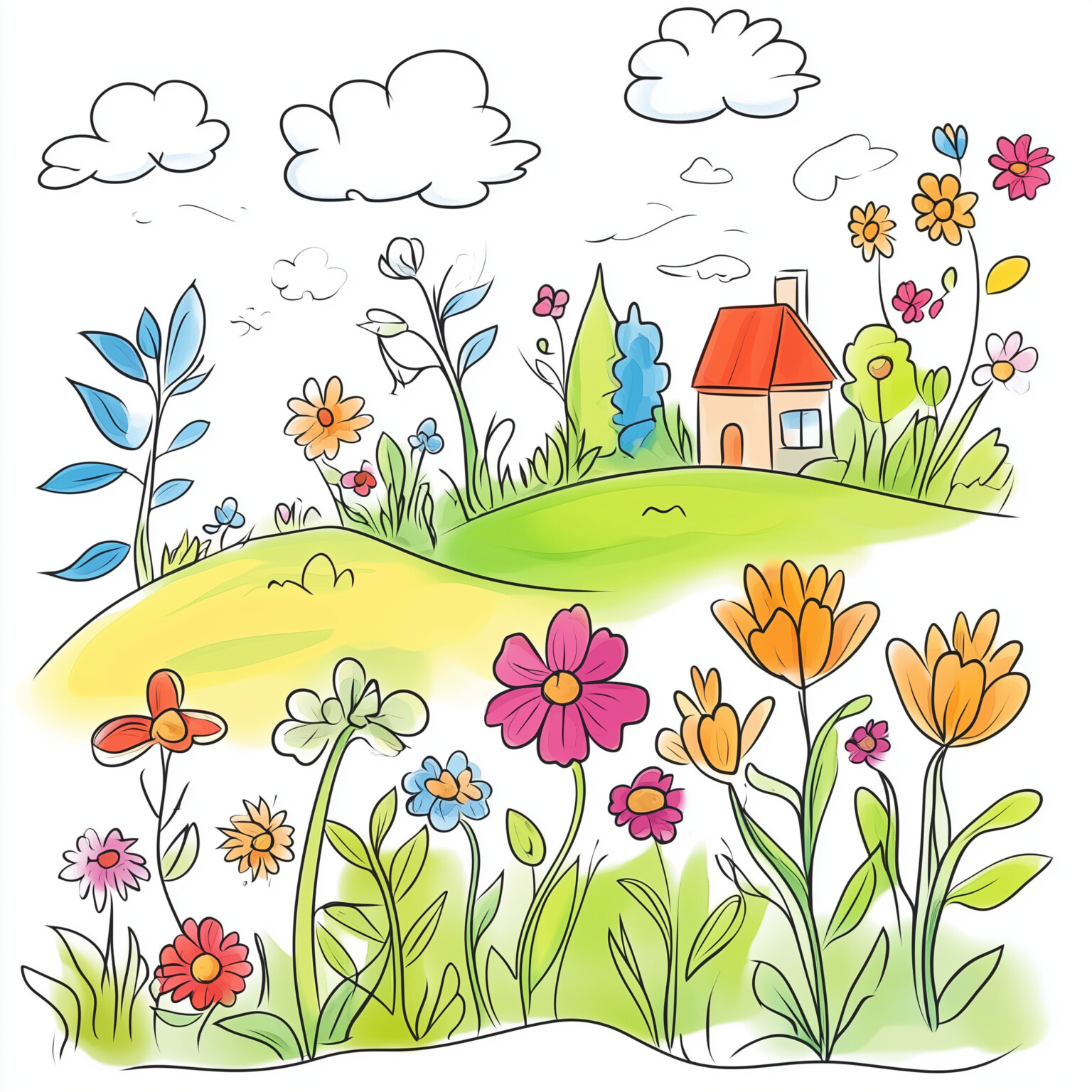 Free Printable Coloring Pages Spring Flowers | Coloring Pages Mimi Panda