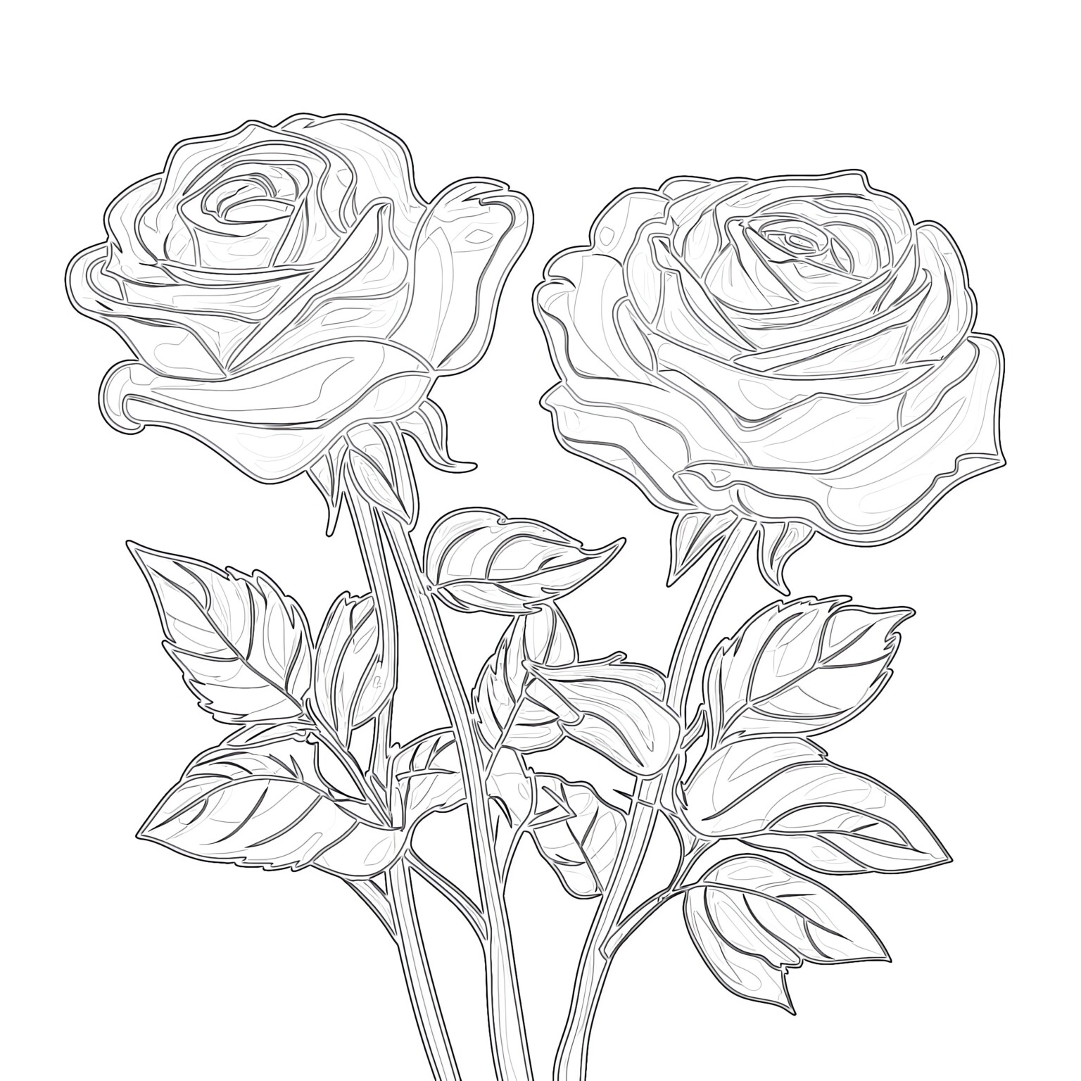 Free Rose Printables | Coloring Pages Mimi Panda