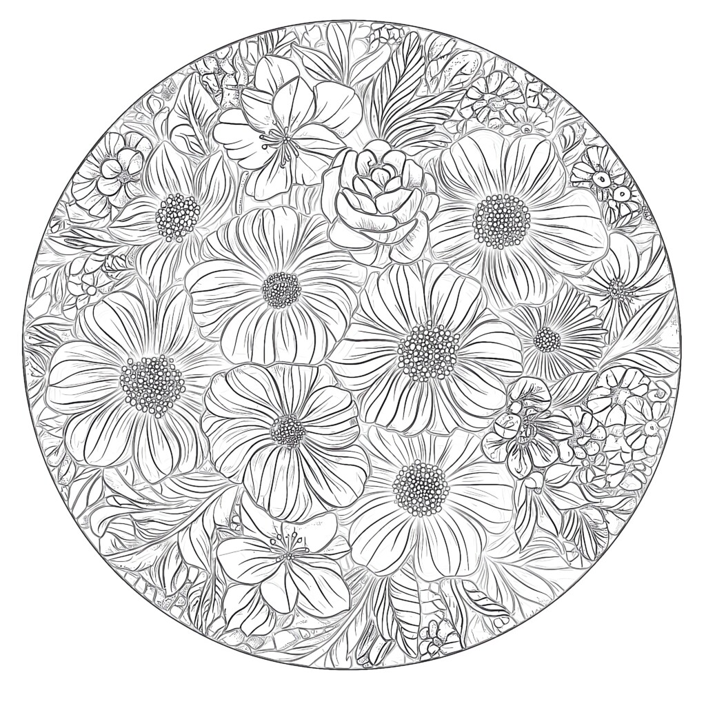 Full Page Flower Mandala Coloring Pages | Coloring Pages Mimi Panda
