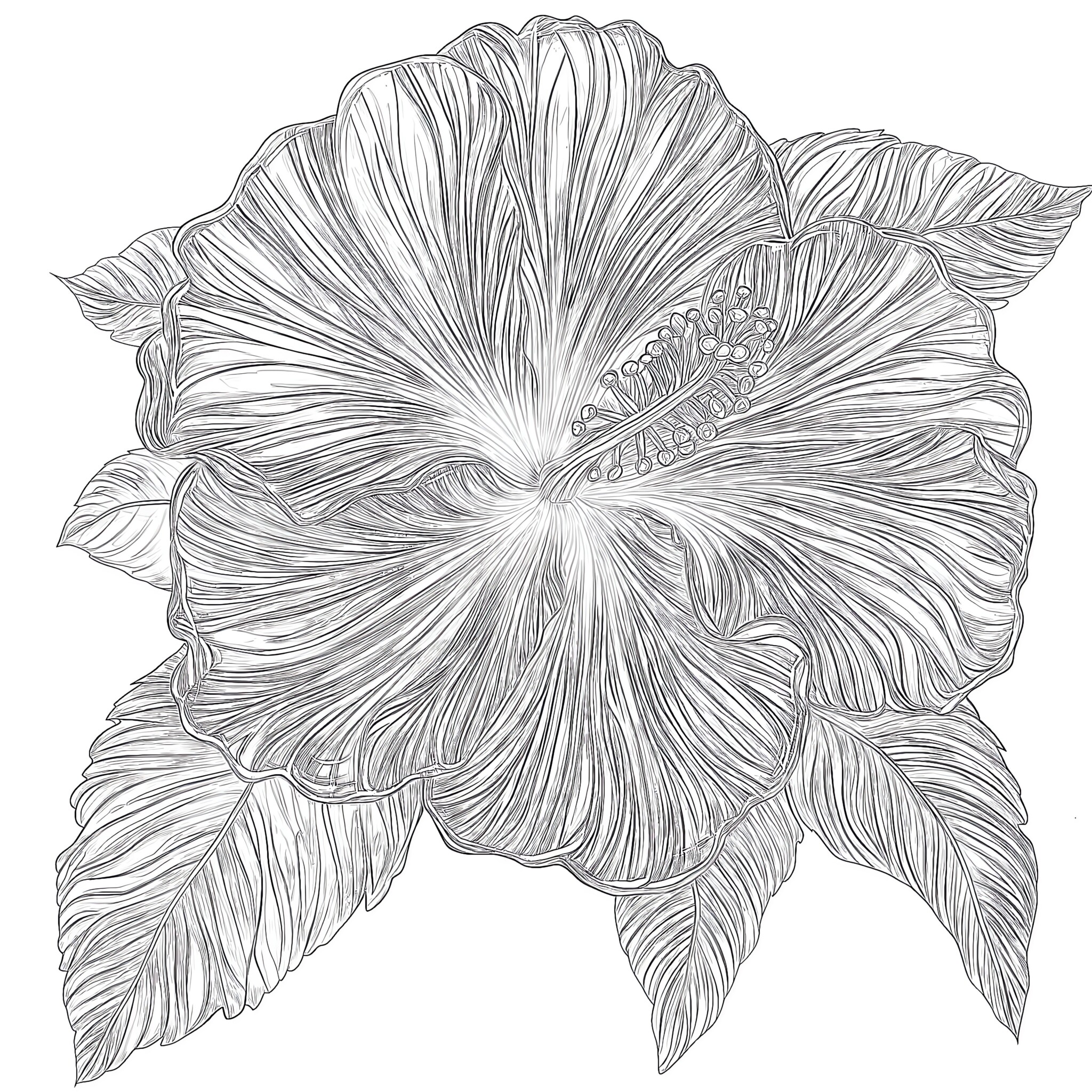 Hibiscus Flower Coloring Page | Coloring Pages Mimi Panda
