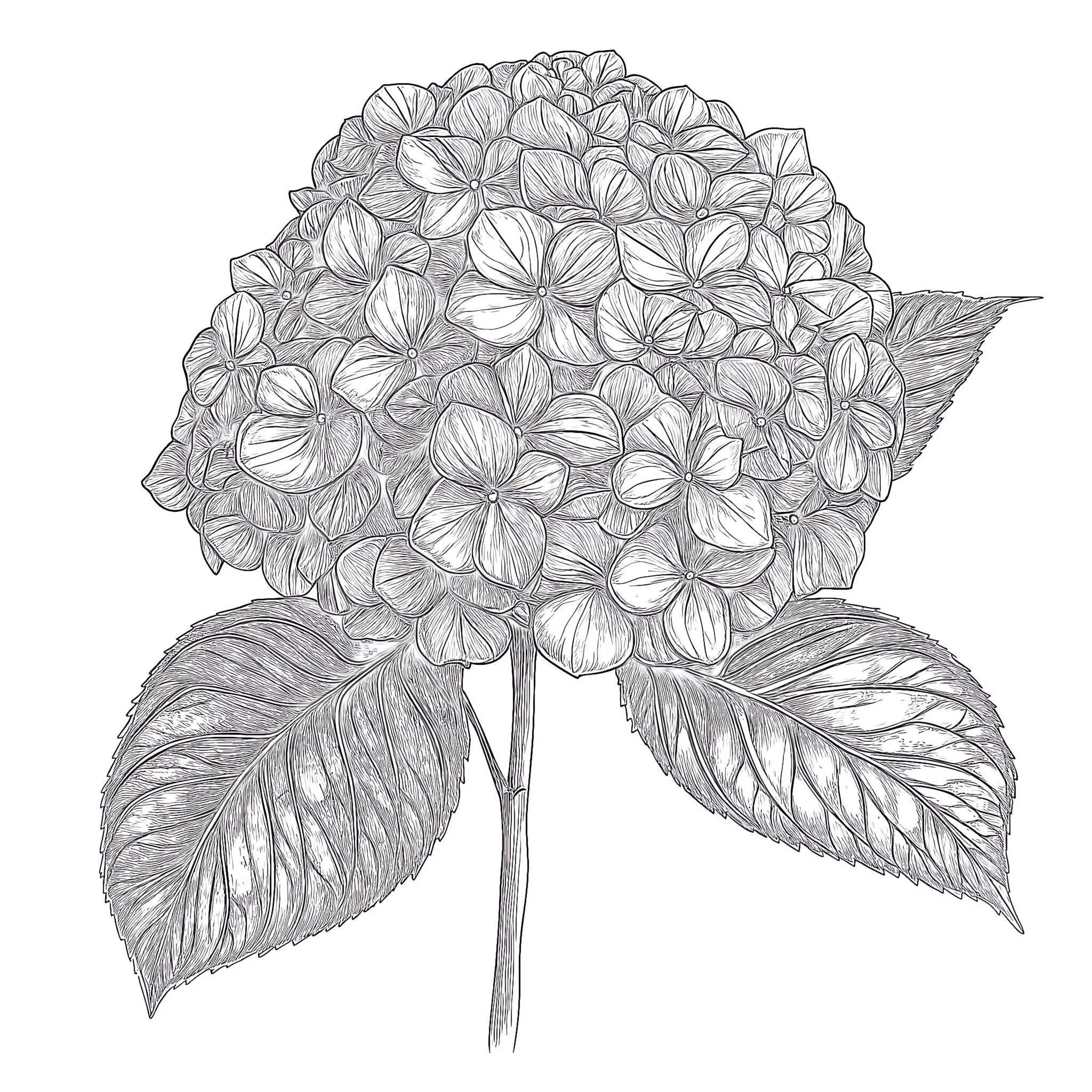 Hydrangea Coloring Page | Coloring Pages Mimi Panda