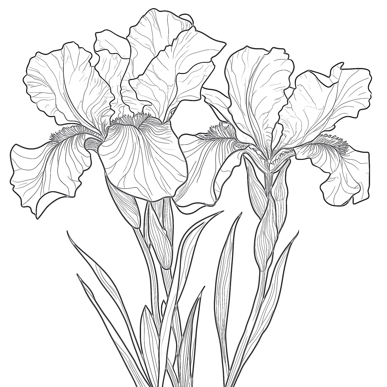 Iris Coloring Page | Coloring Pages Mimi Panda