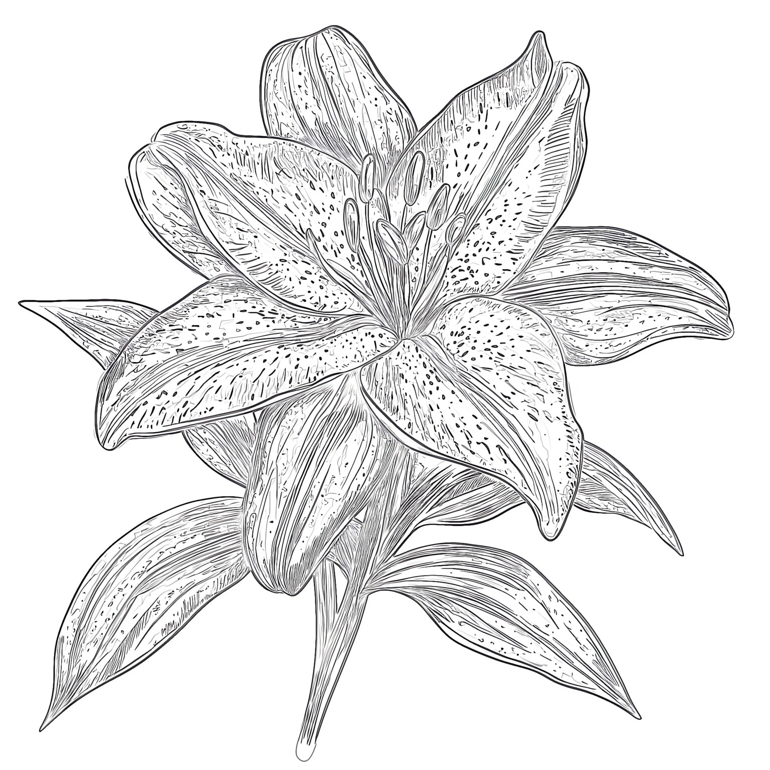 Lily Flower Coloring Pages | Coloring Pages Mimi Panda