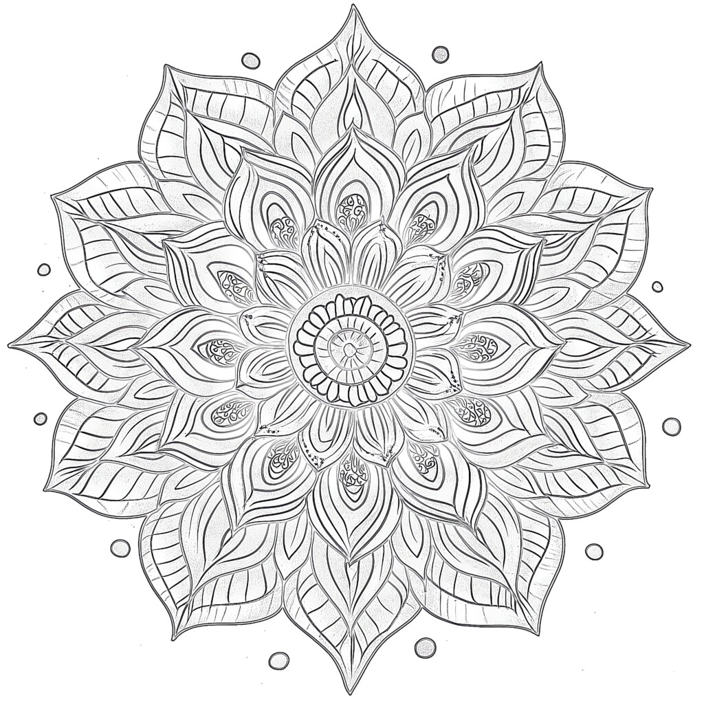 Lotus Flower Mandala Coloring Pages | Coloring Pages Mimi Panda