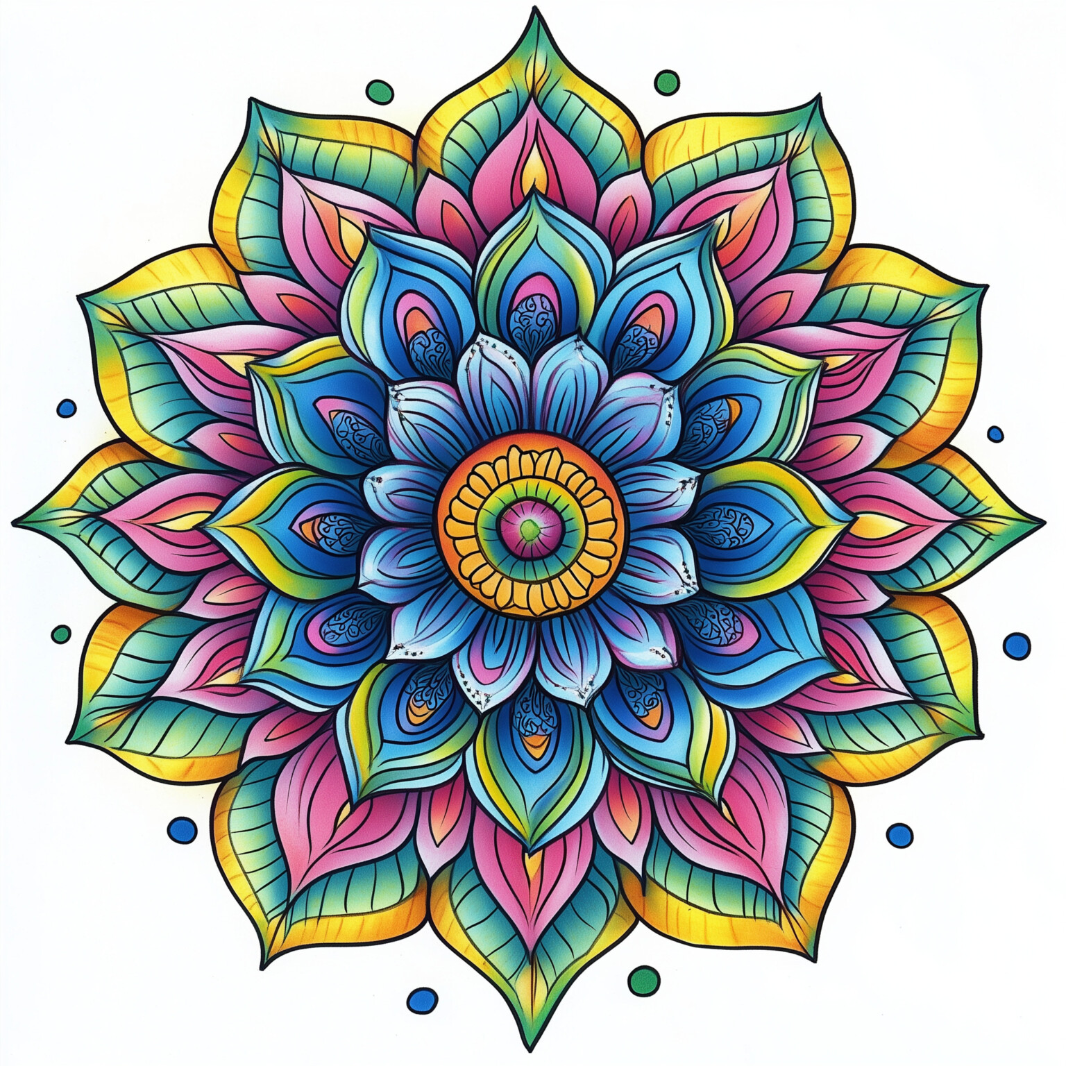 Lotus Flower Mandala Coloring Pages | Coloring Pages Mimi Panda